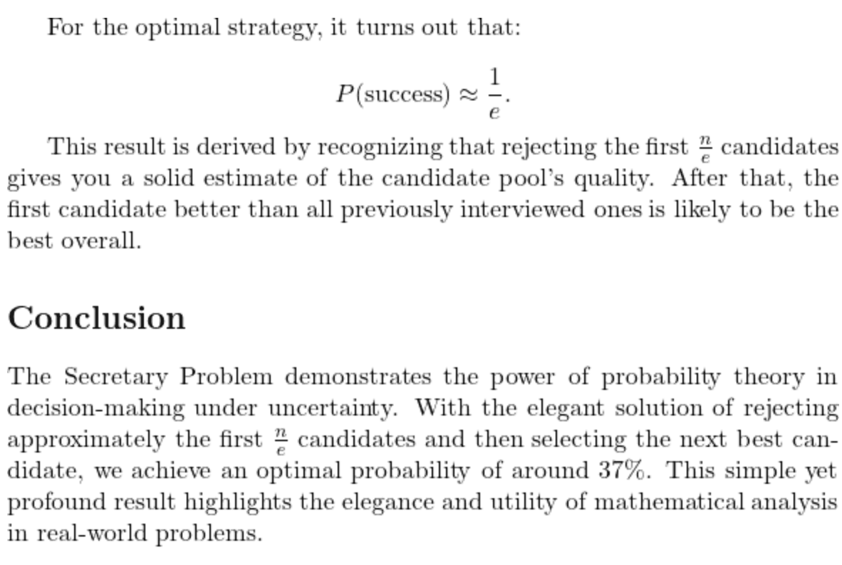 The Secretary Problem: Optimal Stopping in Decision Making - Avi Perera